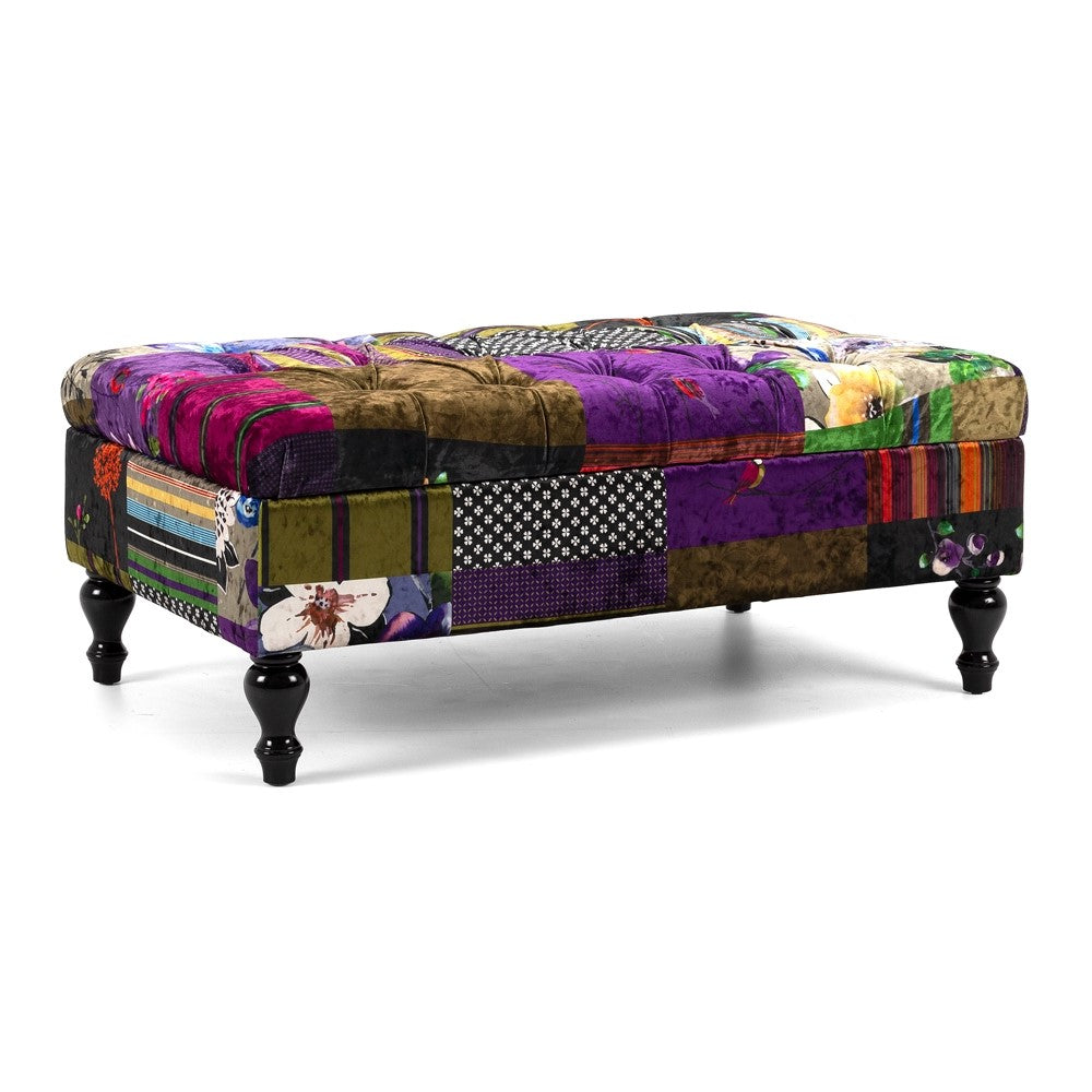 Patchwork Storage Ottoman | SuperPrice Furniture