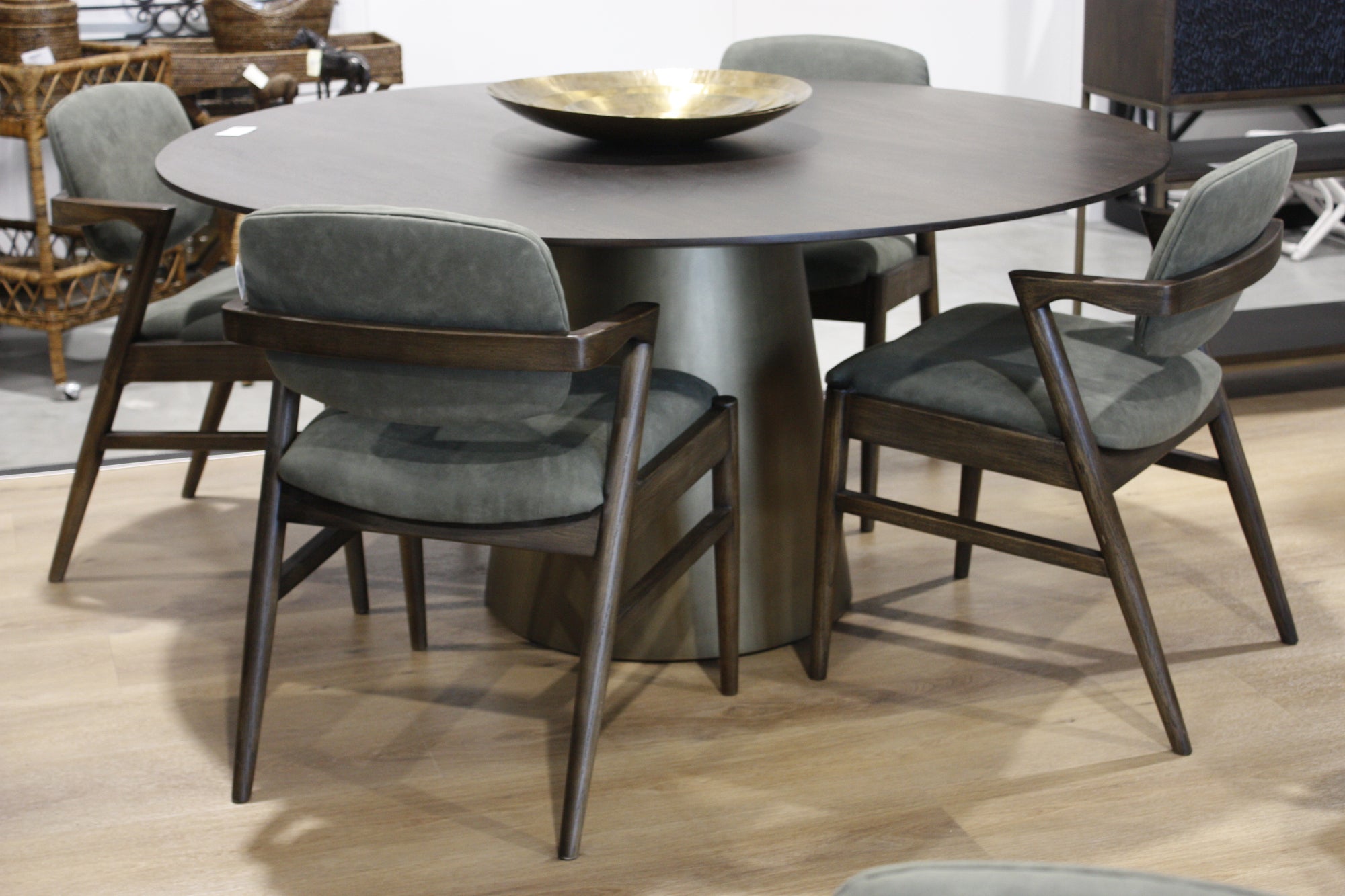 Malibu Dining Table Round with cone base dark | SuperPrice Furniture