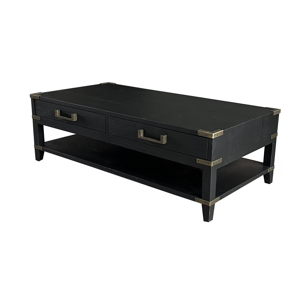 HARLEQUIN COFFEE TABLE 2 THROUGH DRAWERS - OLD PINE / METAL FITTINGS ...